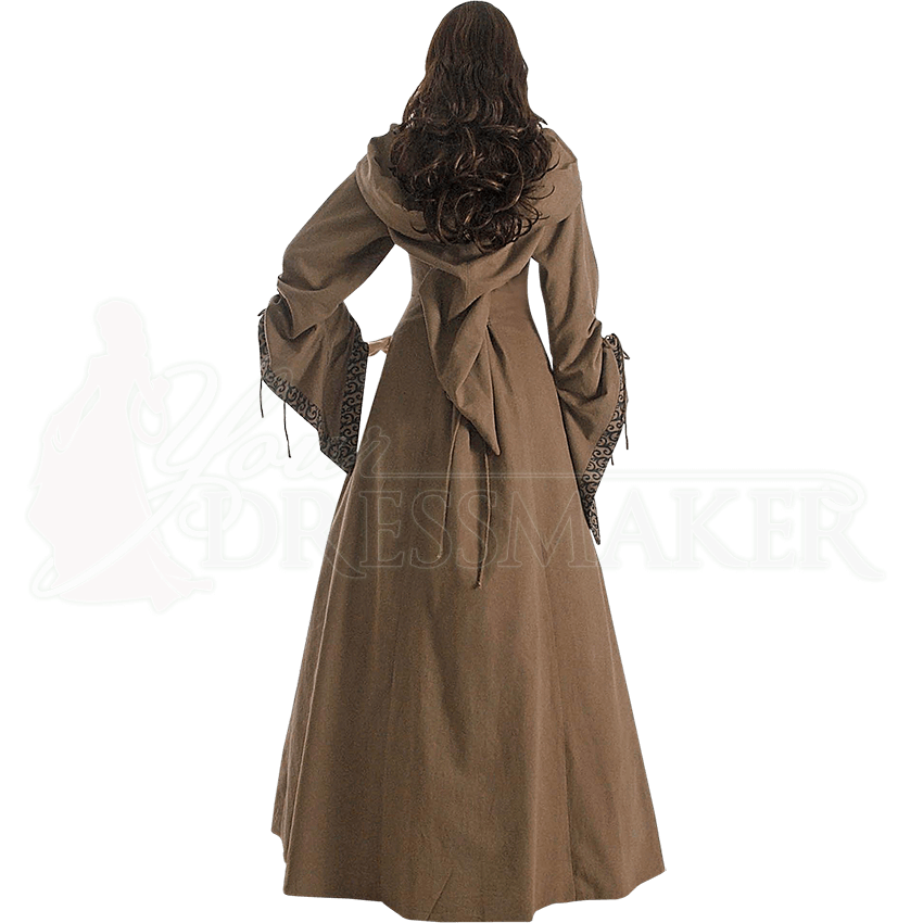 Brown Medieval Maiden Hooded Dress - MCI-132 by Medieval and ...