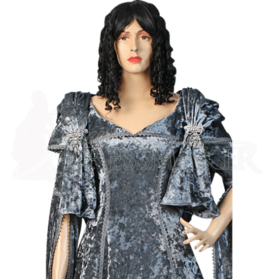 Crushed Velvet Renaissance Dress - Gray - MCI-295 by Medieval and ...