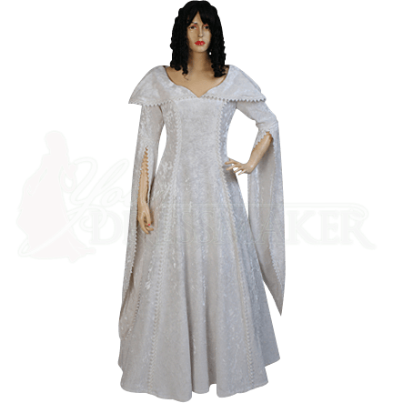 Crushed Velvet Renaissance Dress - White - MCI-297 by Medieval and ...