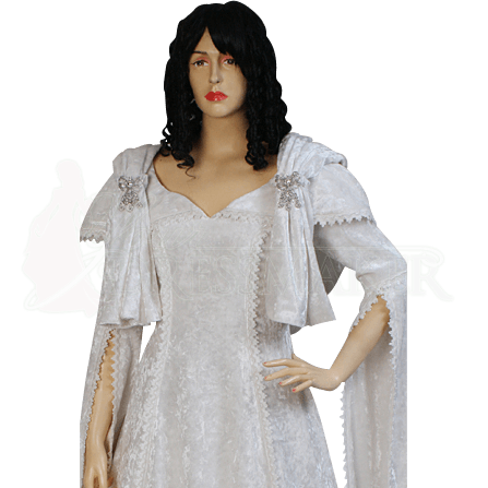 Crushed Velvet Renaissance Dress - White - MCI-297 by Medieval and ...