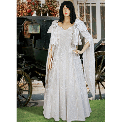 Crushed Velvet Renaissance Dress - White - MCI-297 by Medieval and ...