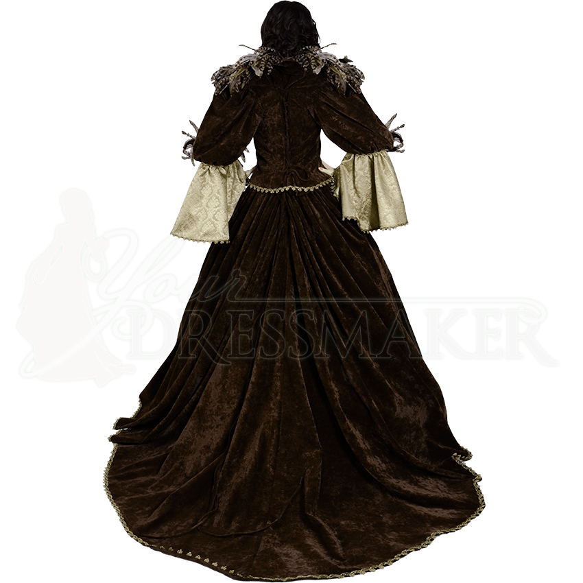 Feathered Victorian Noble Dress with Train - MCI-342 by Medieval and ...