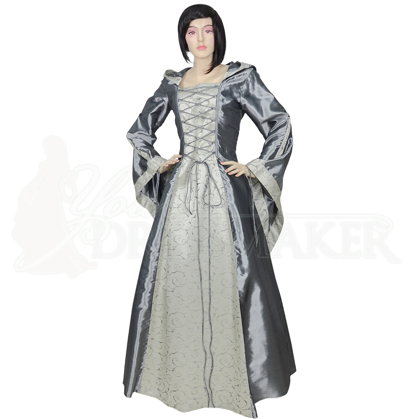 Hooded Renaissance Sorceress Gown - Grey - YDM-CL-00239 by Medieval and ...