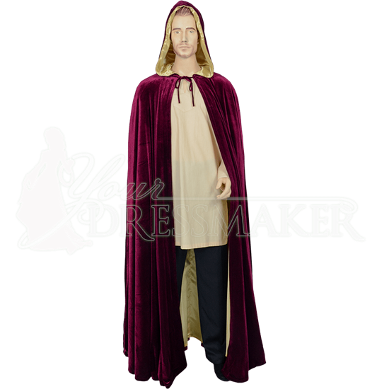 Long Velvet Cloak with Hood - MCI-613 by Medieval and Renaissance ...