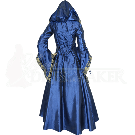 Alluring Damsel Dress with Hood - Blue with Gold - MCI-619 by Medieval ...