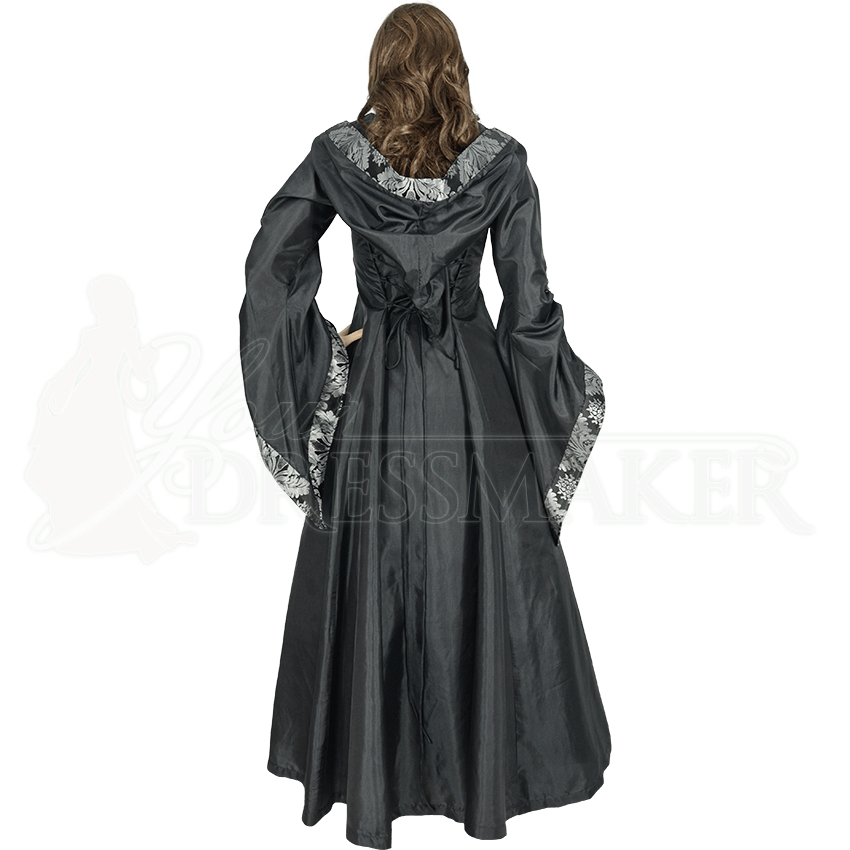 Alluring Damsel Dress with Hood - Black with Silver - MCI-621 by ...