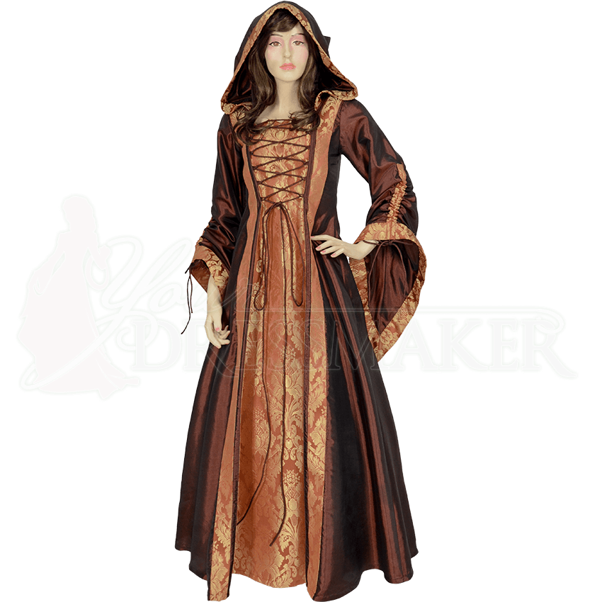 Alluring Damsel Dress with Hood - Copper - MCI-625 by Medieval and ...